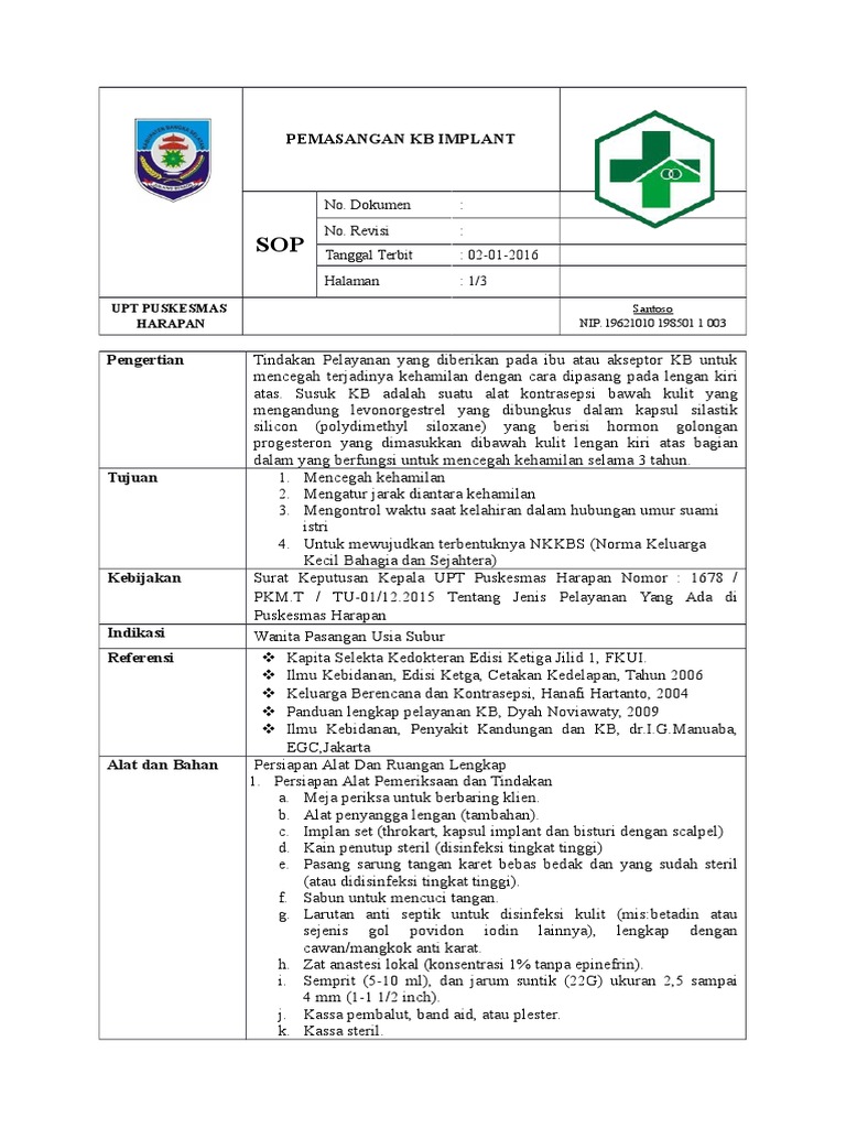 Sop KB Implant | PDF