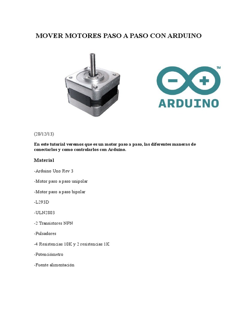 Mover Motores Paso A Paso Con Arduino | PDF | Ciencia y matemáticas ...