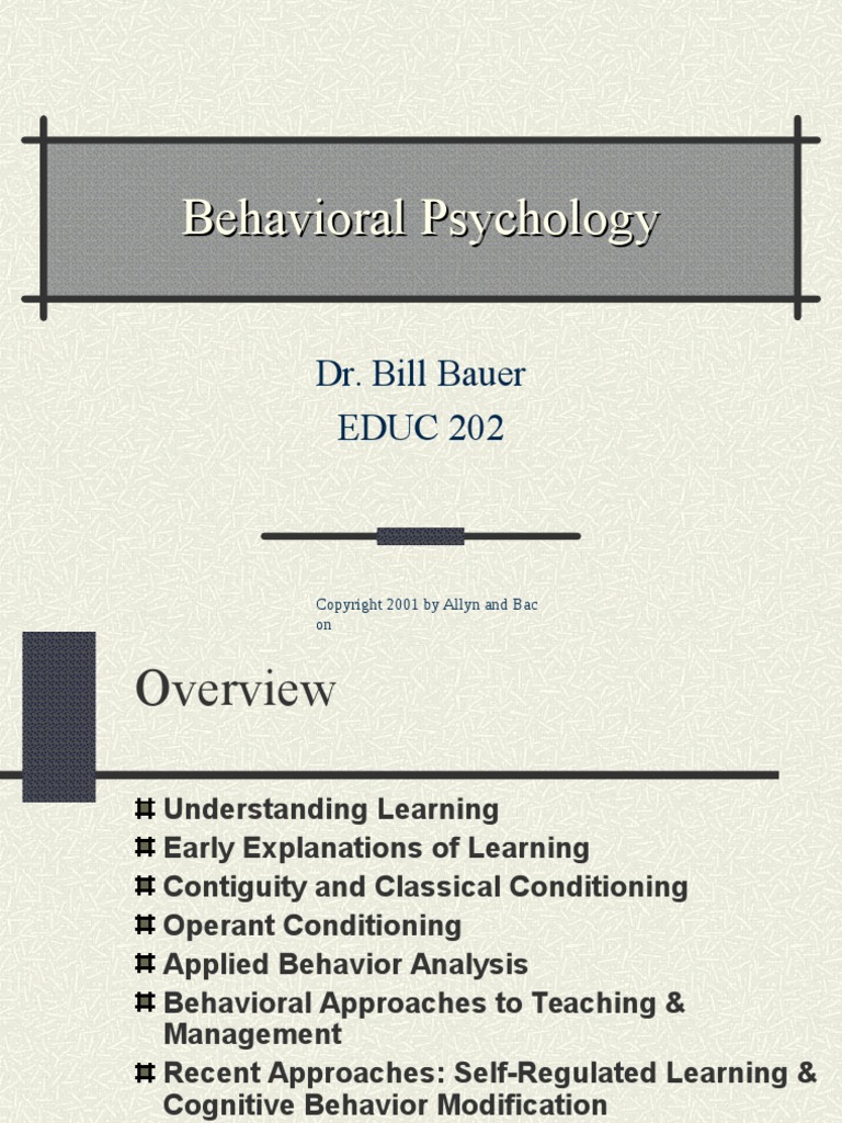 Behavioral Psychology | PDF | Reinforcement | Classical Conditioning