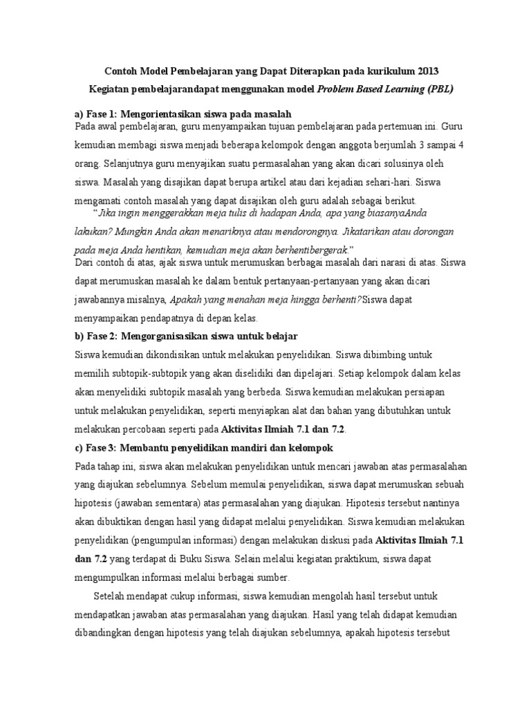 Fase-Fase Model PBL | PDF