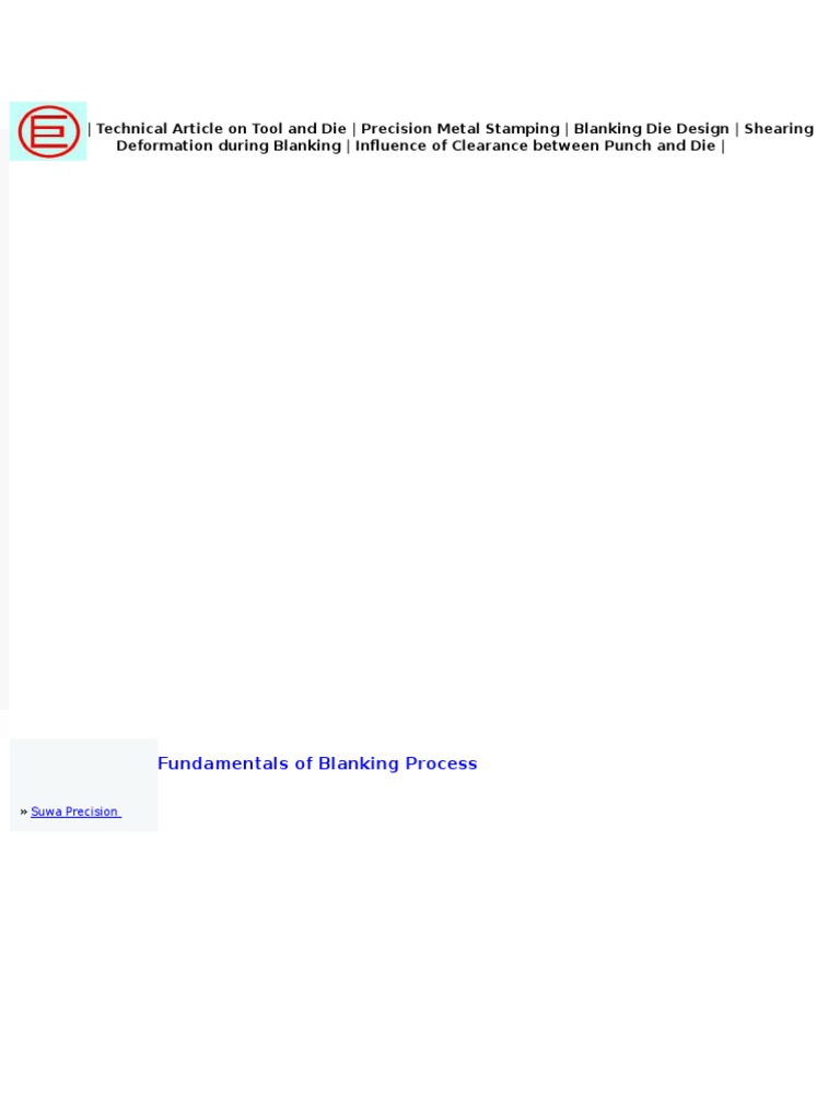 Precision Blanking Techniques | PDF