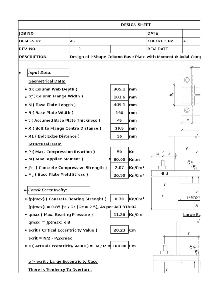 Column Base Plate | PDF | Column | Strength Of Materials