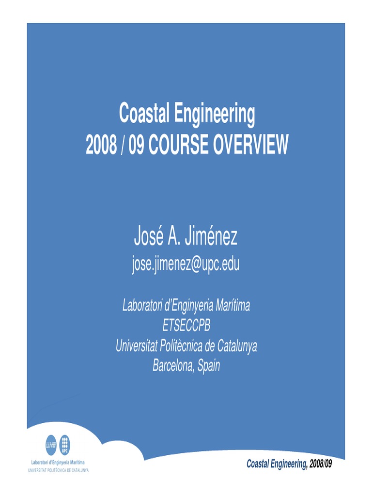 Coastal Engineering Course Overview 2008/09 | PDF | Art | Science ...