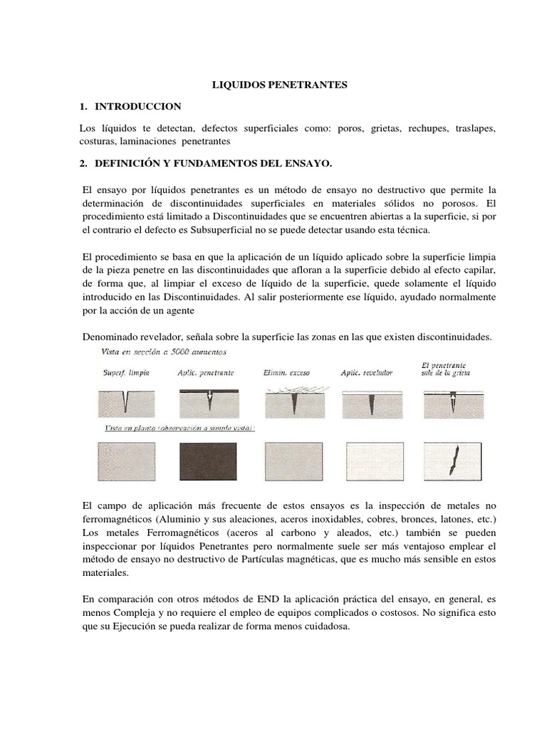 Liquidos Penetrantes | PDF | Pruebas no destructivas | Aluminio