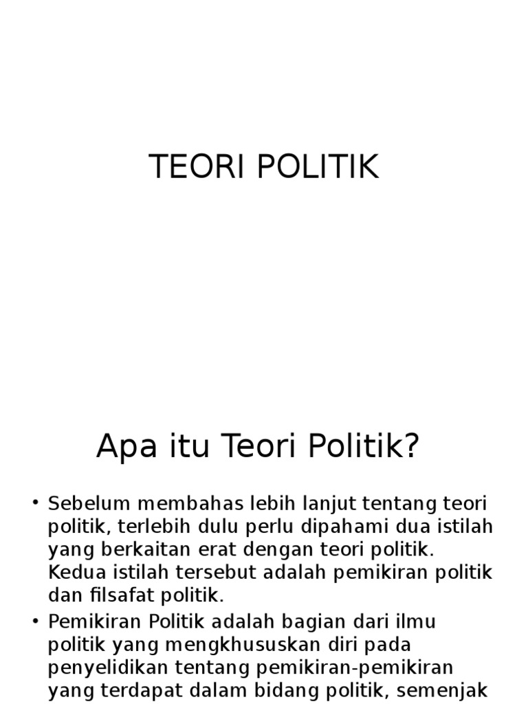 Definisi dan Fungsi Teori Politik | PDF | Politik