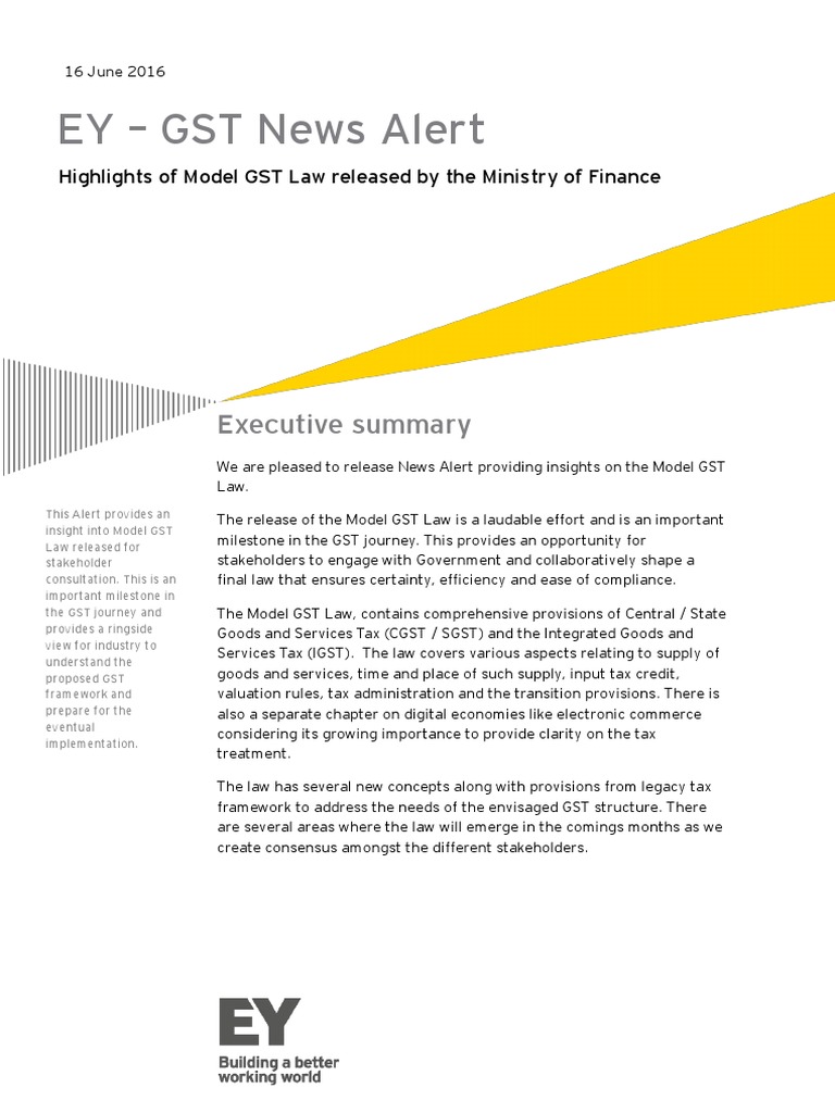 ey-highlights-of-model-gst.pdf | Value Added Tax | Invoice