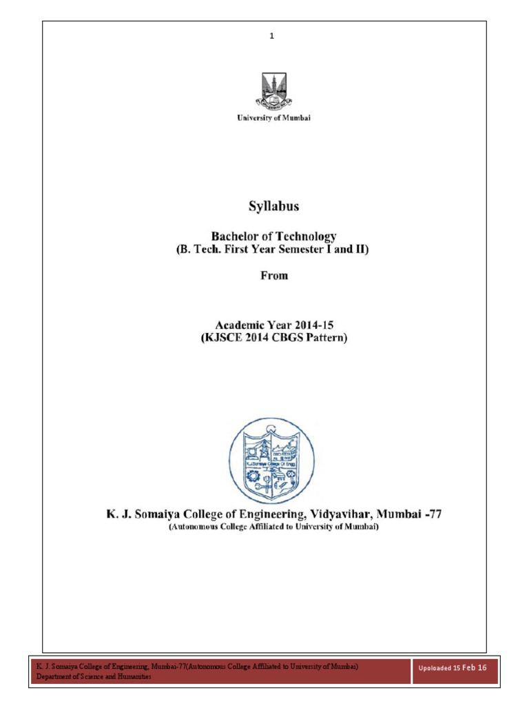 Fe Syllabus Kjsce 2014 15 Feb 16 1 11032016 Pdf Pointer Computer Programming Control Flow