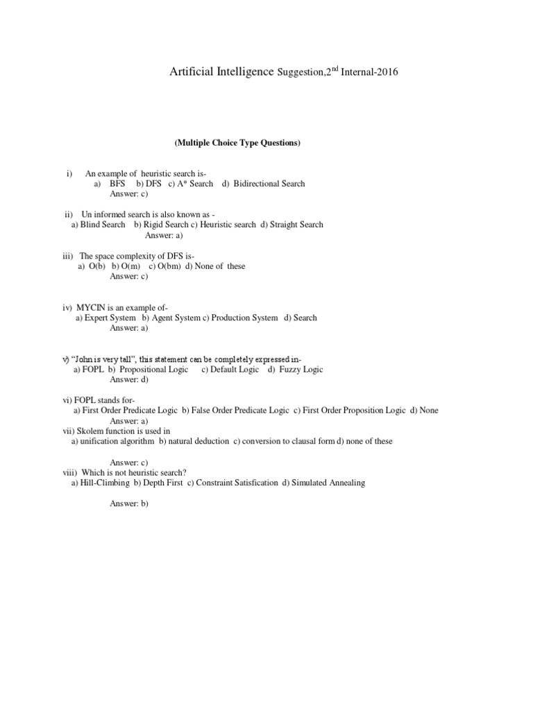 AI Search Techniques Quiz | PDF