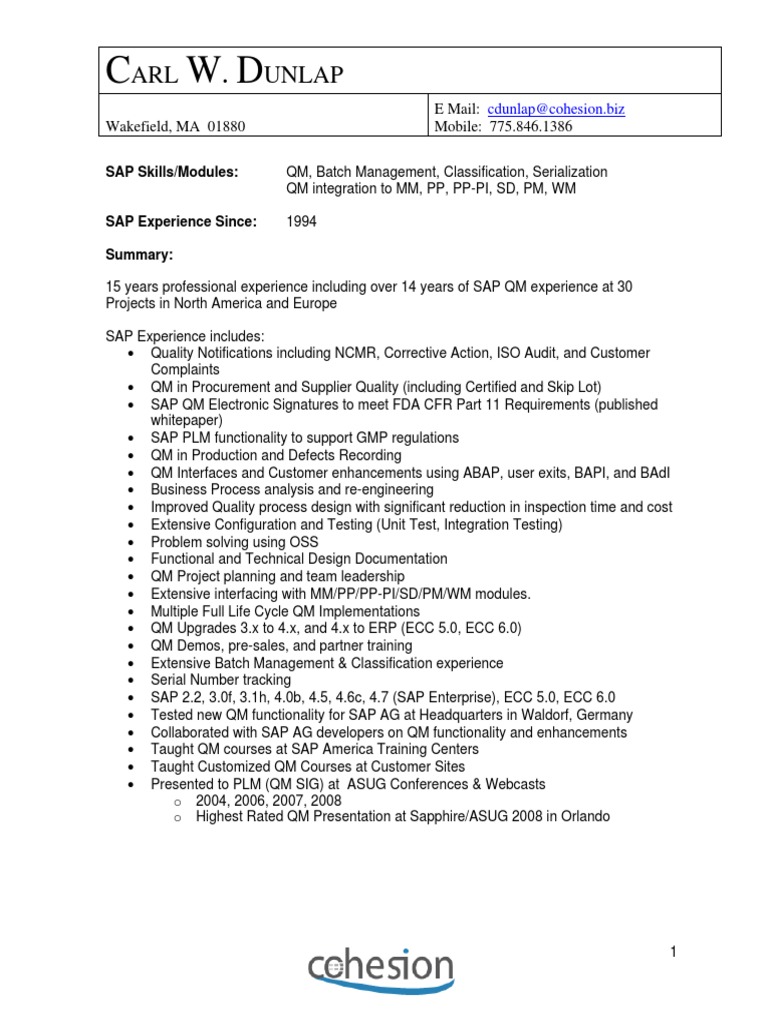 Sap QM | PDF | Sap Se | Business Process