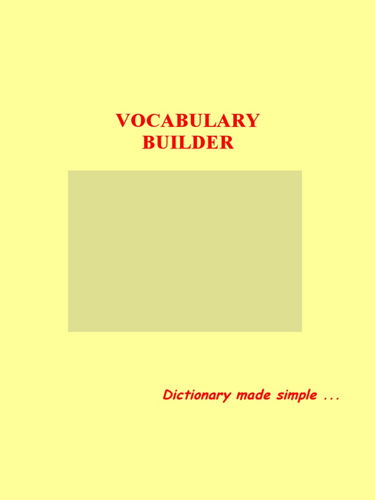Vocabulary Builder | PDF | Dictionary | English Language