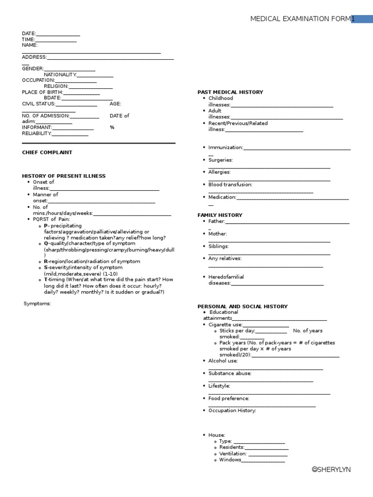 Medical Form | PDF | Anatomical Terms Of Motion | Elbow