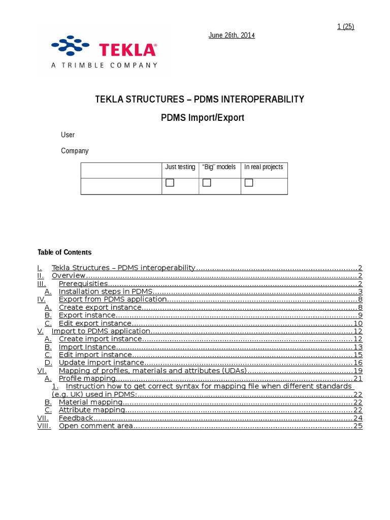 TeklaStructures-PDMS Interoperability | PDF | File Format | Interoperability