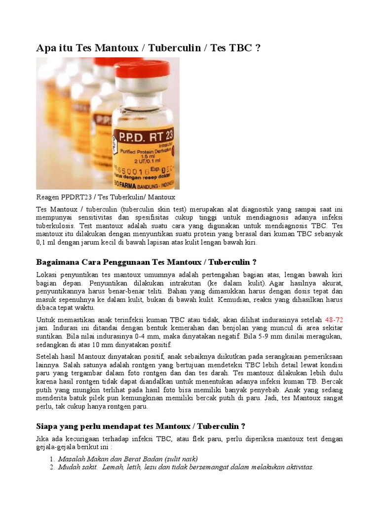 Mantoux Test | PDF