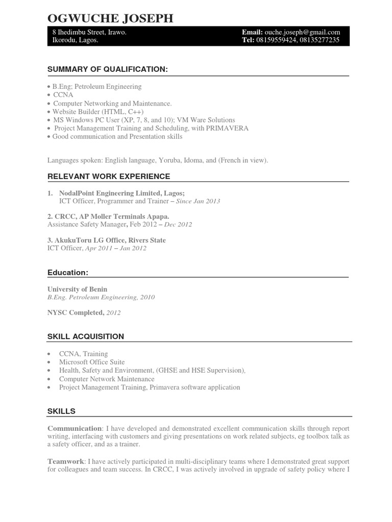 Ogwuche Joseph | PDF | Microsoft Office | Computing