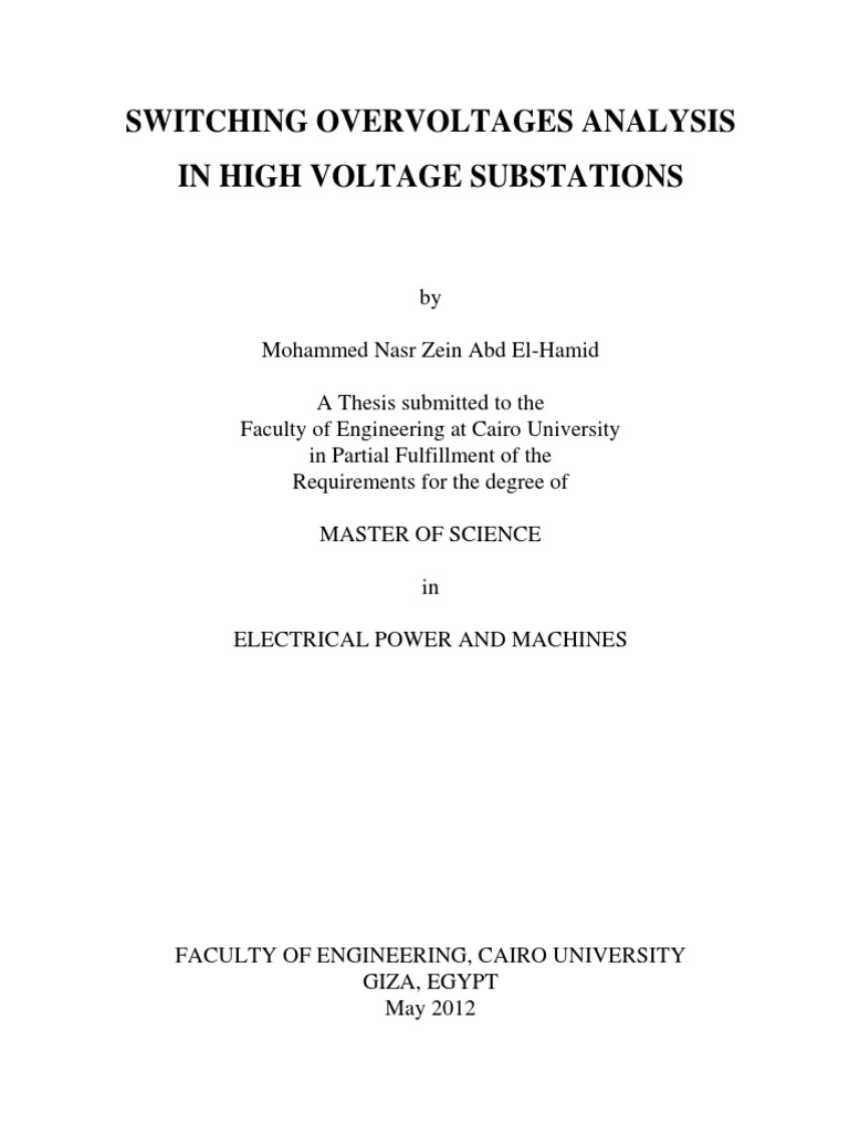 Switching Overvoltages Analysis in HV Substations | PDF | Lightning | Transformer