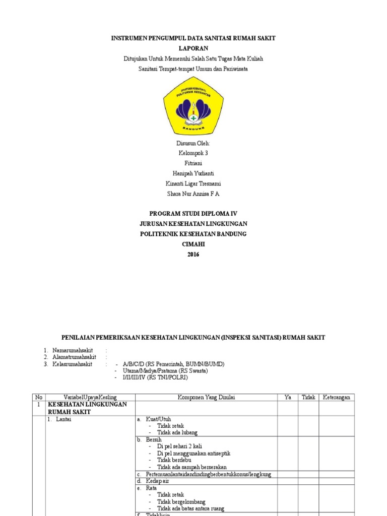 Instrument Pengumpul Data Rs | PDF