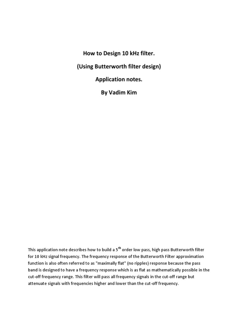 Design of A 10kHz Filter | Download Free PDF | Filter (Signal ...