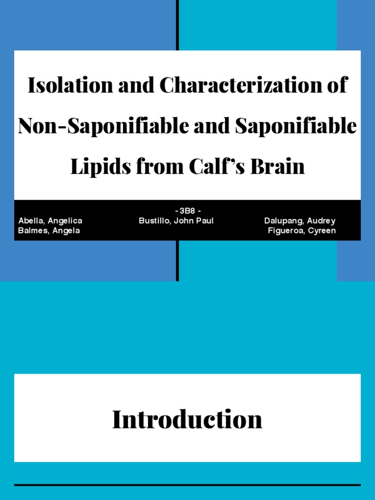 Isolation and Characterization of Saponifiable and Non-Saponifiable ...