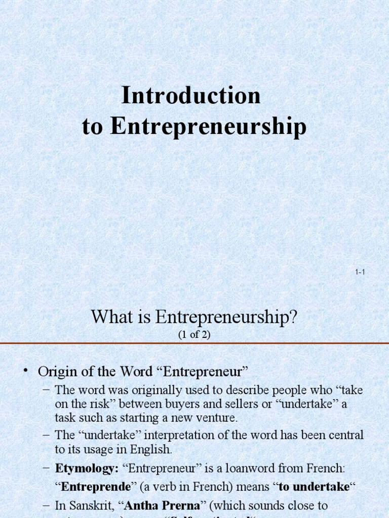 Introduction To Entrepreneurship | PDF | Entrepreneurship | Economies