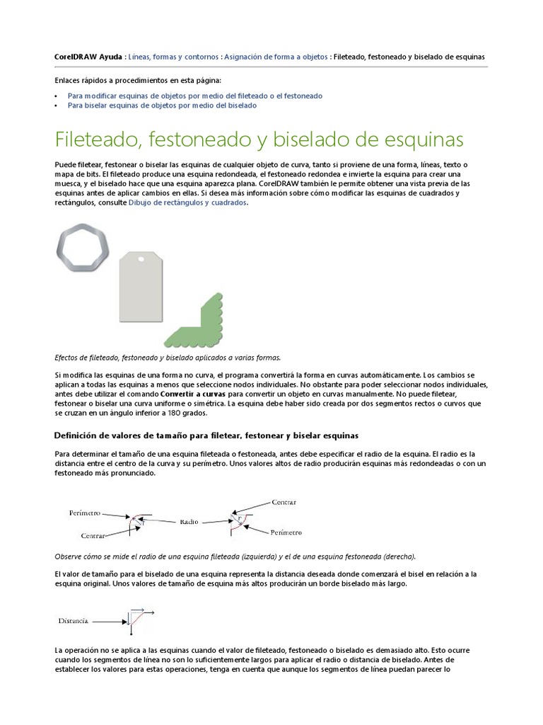 Fileteado, Festoneado y Biselado de Esquinas | PDF | Tecnología