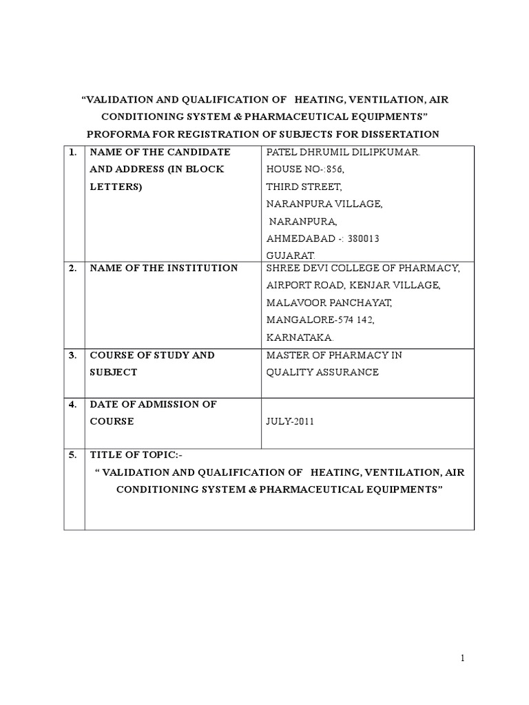 Validation and Qualification of Heating, Ventilation, Air Con | PDF ...