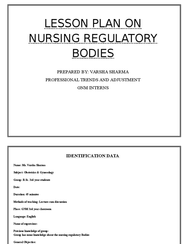 Lesson Plan On | PDF | Licensure | Nursing