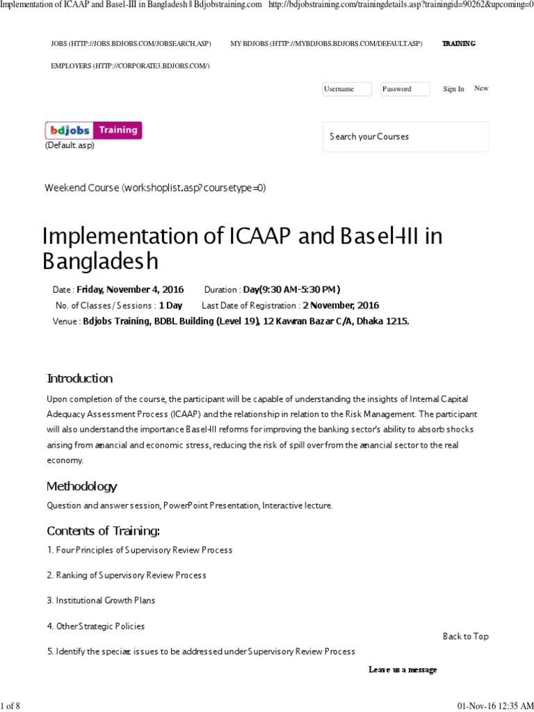 ICAAP Syllabus PDF | PDF | Bank Regulation | Basel Iii