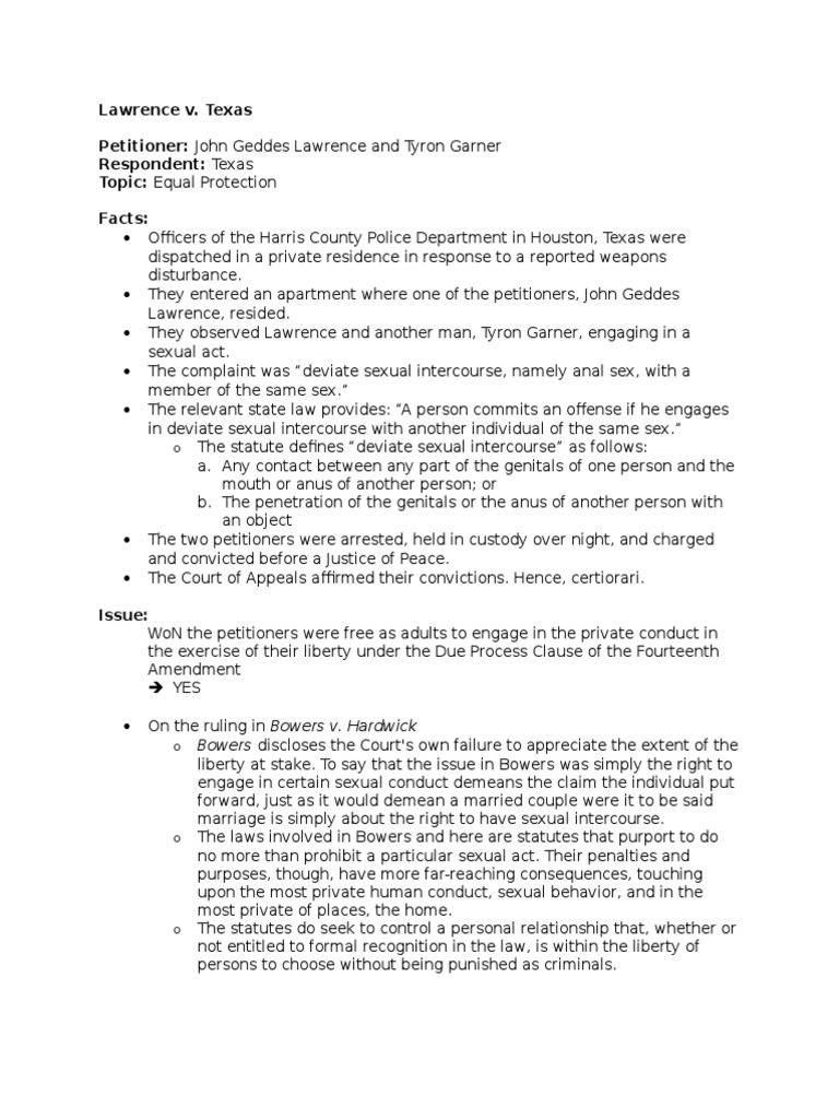 Lawrence V Texas | PDF | Lawrence V. Texas | Homosexuality