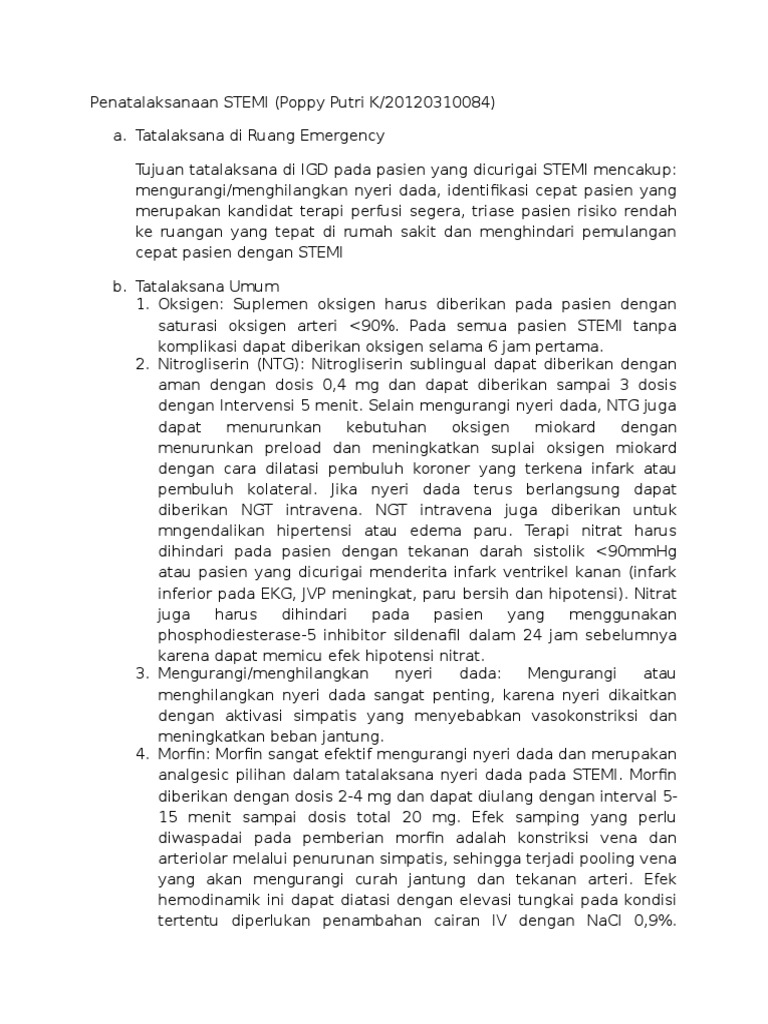 Penatalaksanaan STEMI | PDF