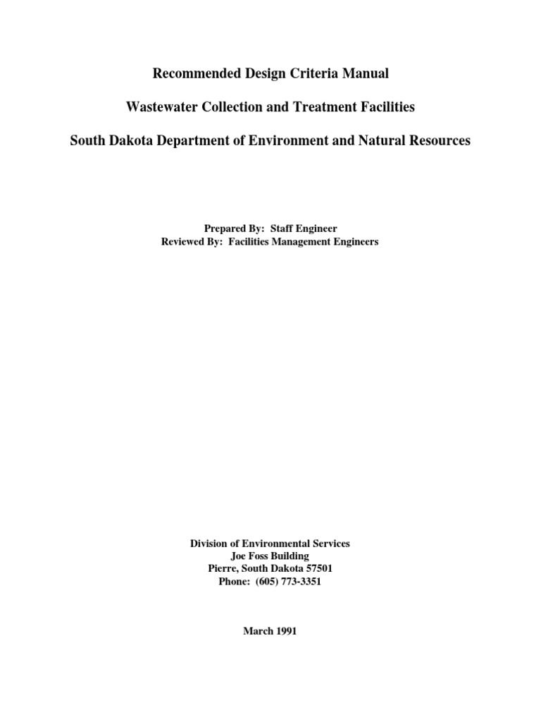 Recomended Design Criteria Manual - Wastewater Collection and Treatment ...