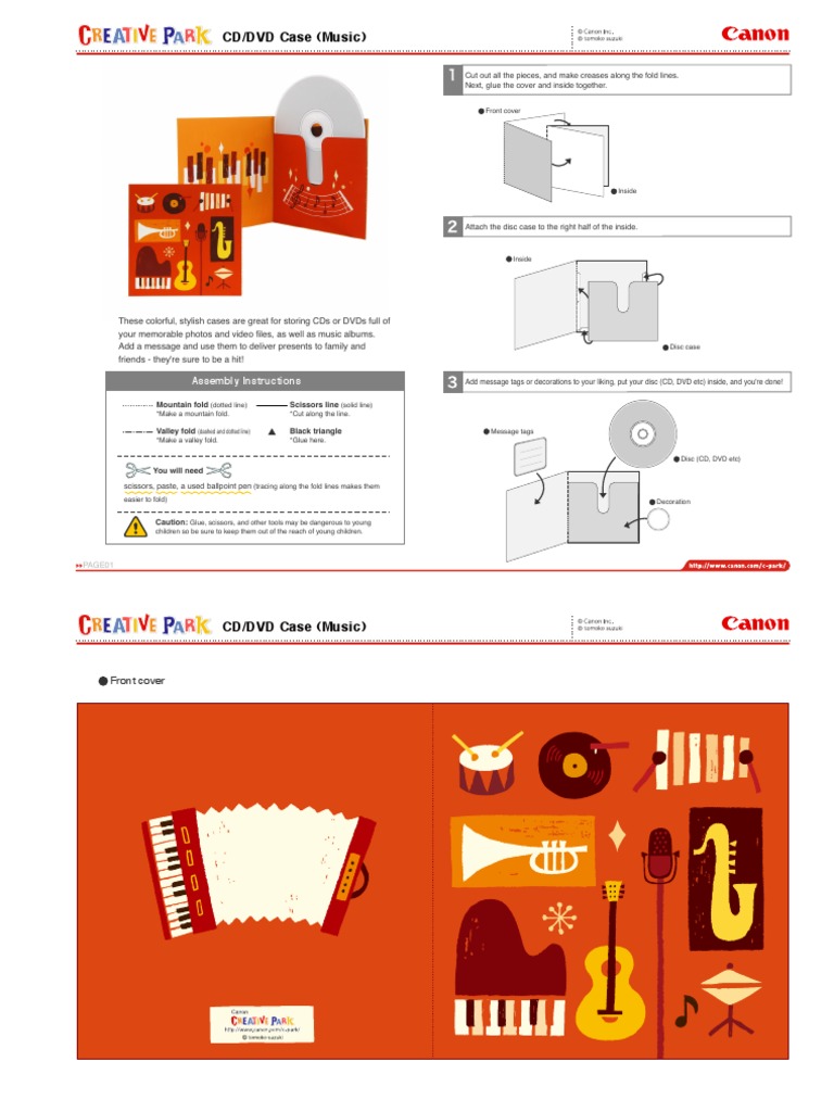 CD/DVD Case (Music) : Assembly Instructions | PDF | Dvd | Compact Disc