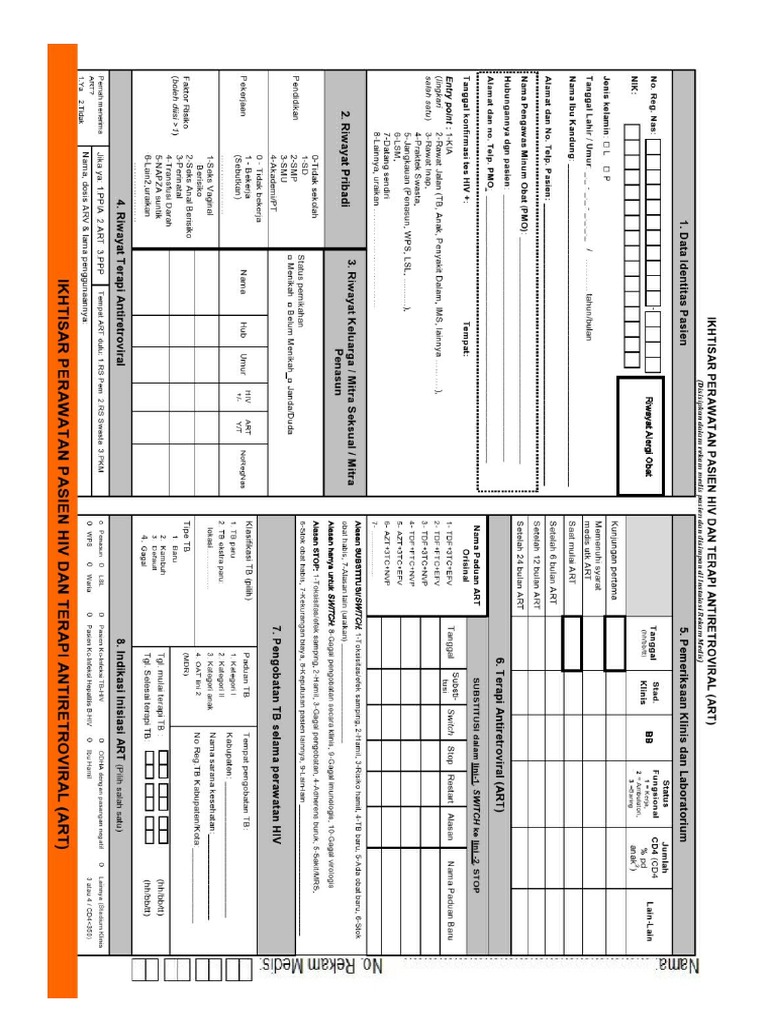 Form Ikhtisar Perawatan Pasien Hiv | PDF