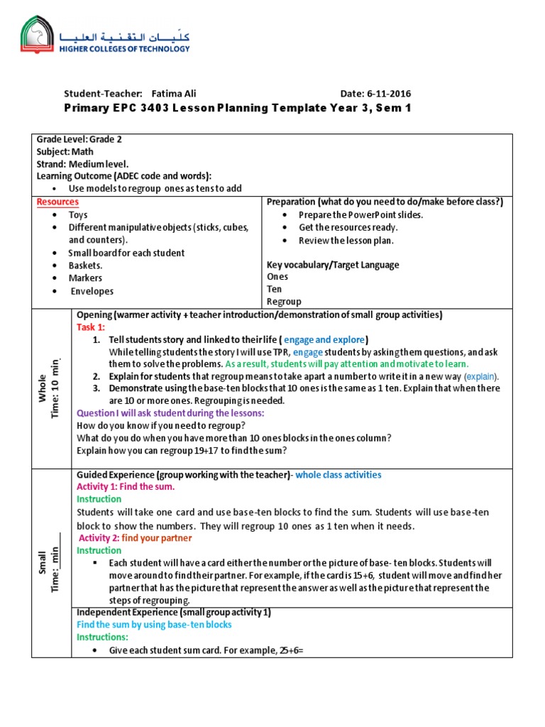 Lesson Plan - Regroup | PDF | Learning Styles | Lesson Plan