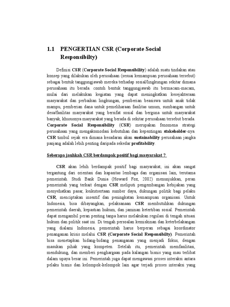 Apa Itu CSR | PDF