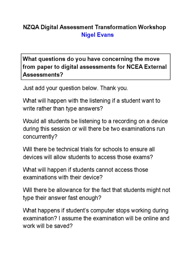 Digital Exam Transition Queries | PDF | Educational Assessment And ...