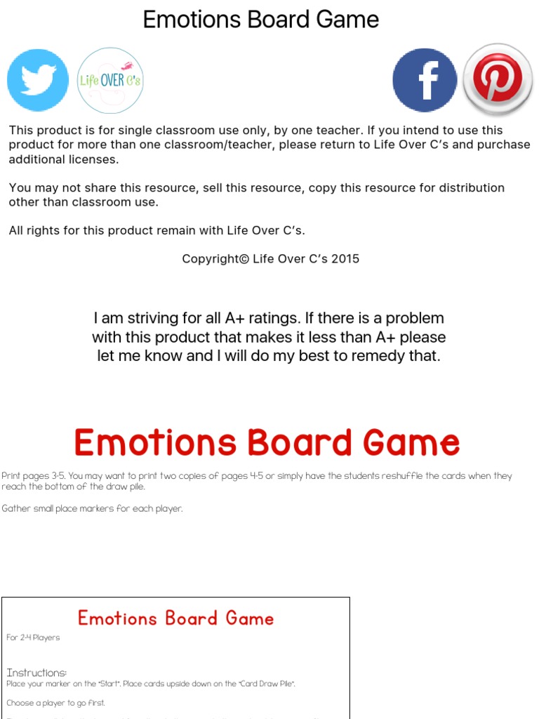 Emotions Board Game | PDF