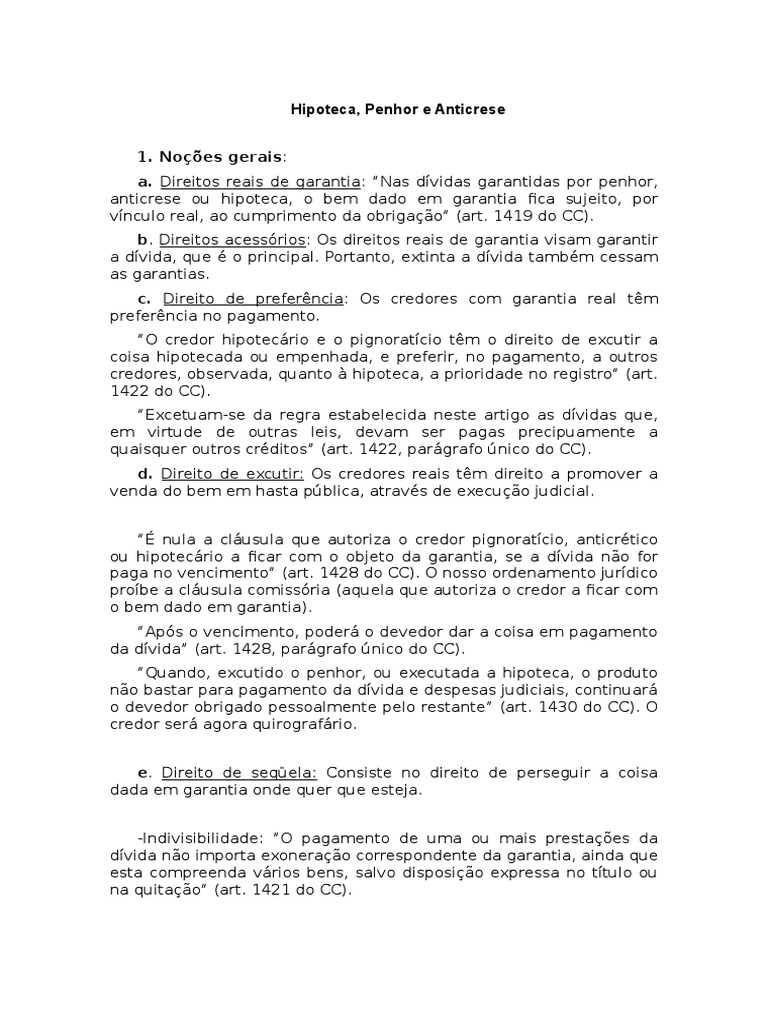 Direitos Reais de Garantia: Conceitos, Características e Espécies de ...