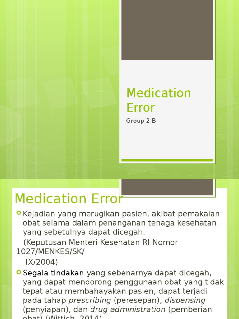 2B - Medication Error | PDF