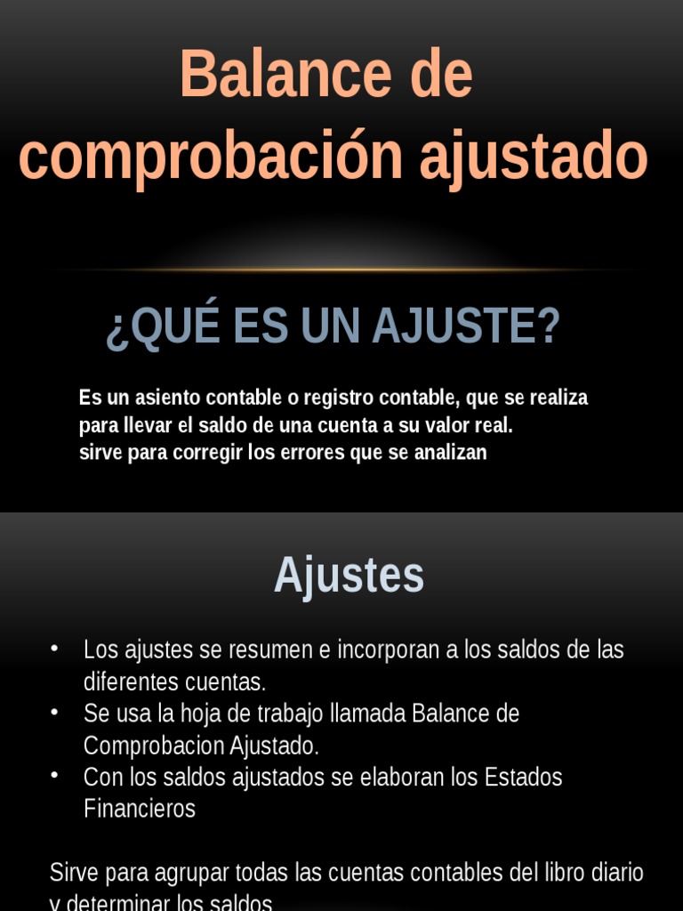 Balance de Comprobacion Ajustado | PDF