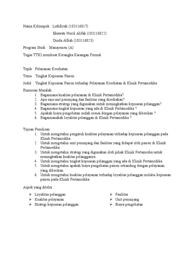 Kerangka Karangan Formal | PDF