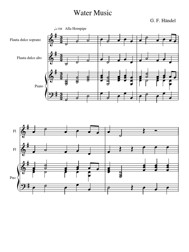 Water Music for Flute and Piano | PDF