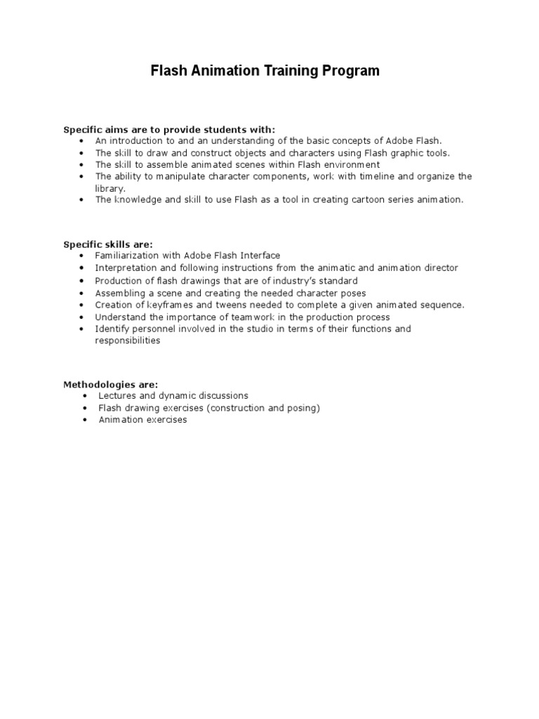 Ultimate Training Program For 2d Flash Charcter Animation | PDF