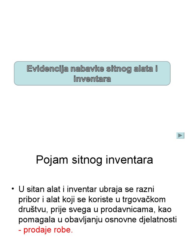 Evidencija Nabavke Sitnog Alata I Inventara | PDF
