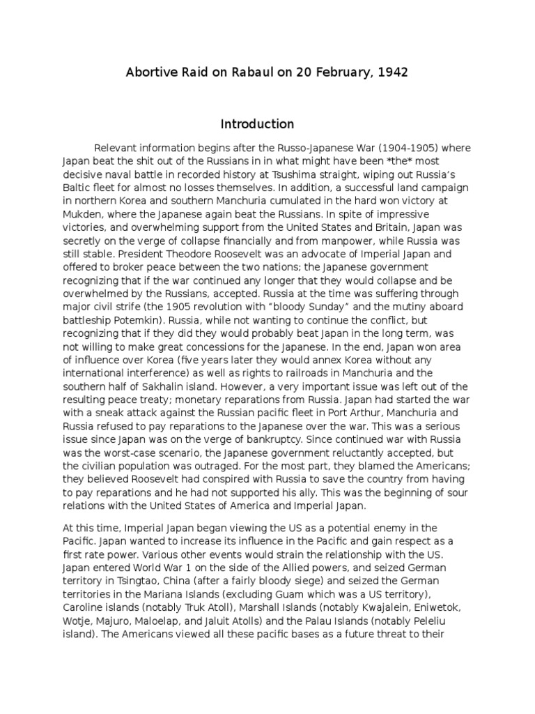 Abortive Raid On Rabaul On 20 February, 1942. | PDF | Empire Of Japan ...