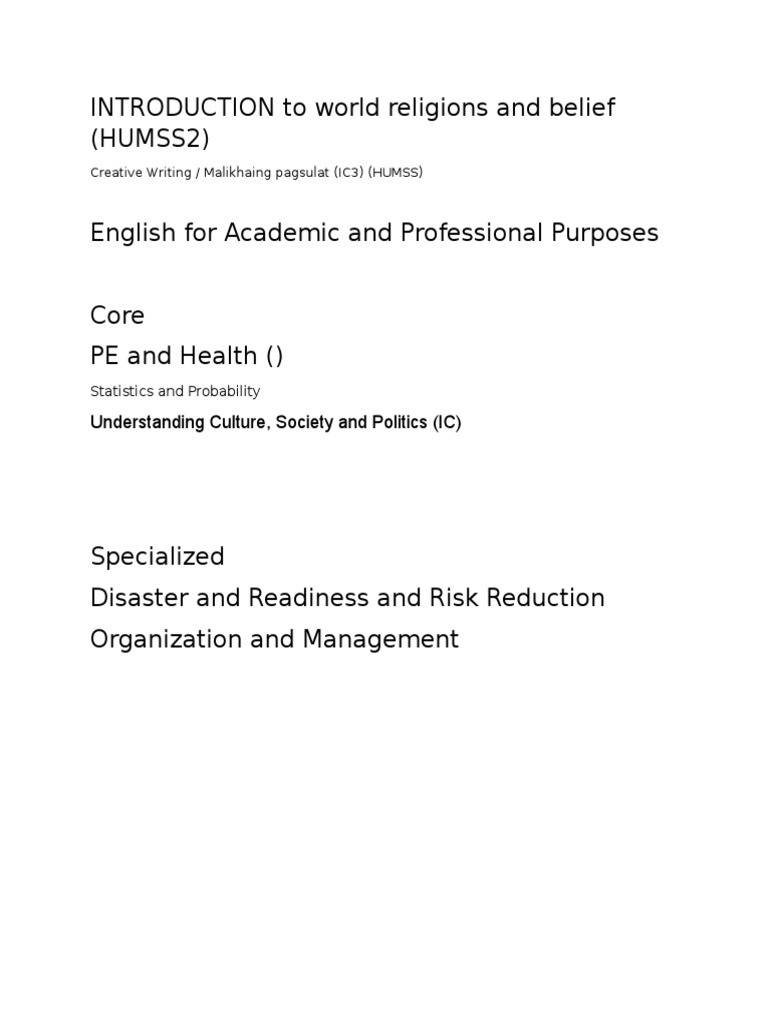 INTRODUCTION To World Religions and Belief | PDF