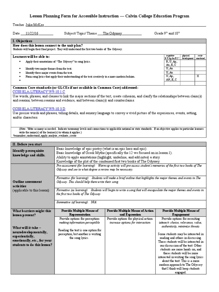 Unit Plan Lesson 4 | PDF | Lesson Plan | Pedagogy