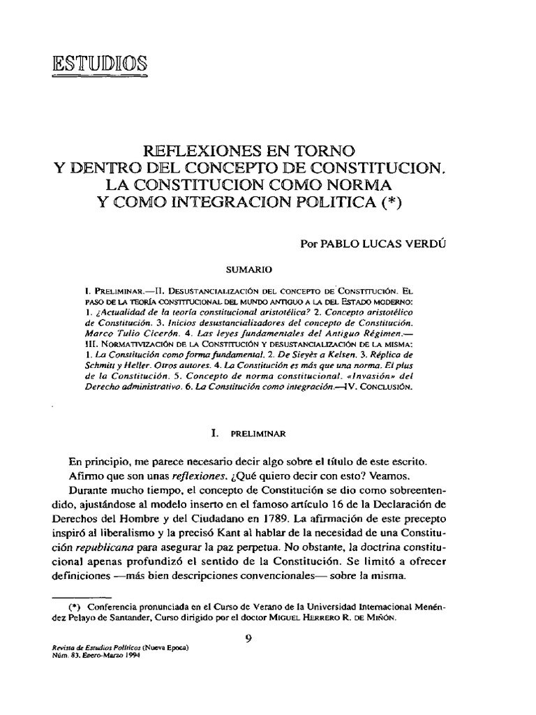 Concepto de Constitucion Pablo Lucas Verdu | Descargar gratis PDF ...