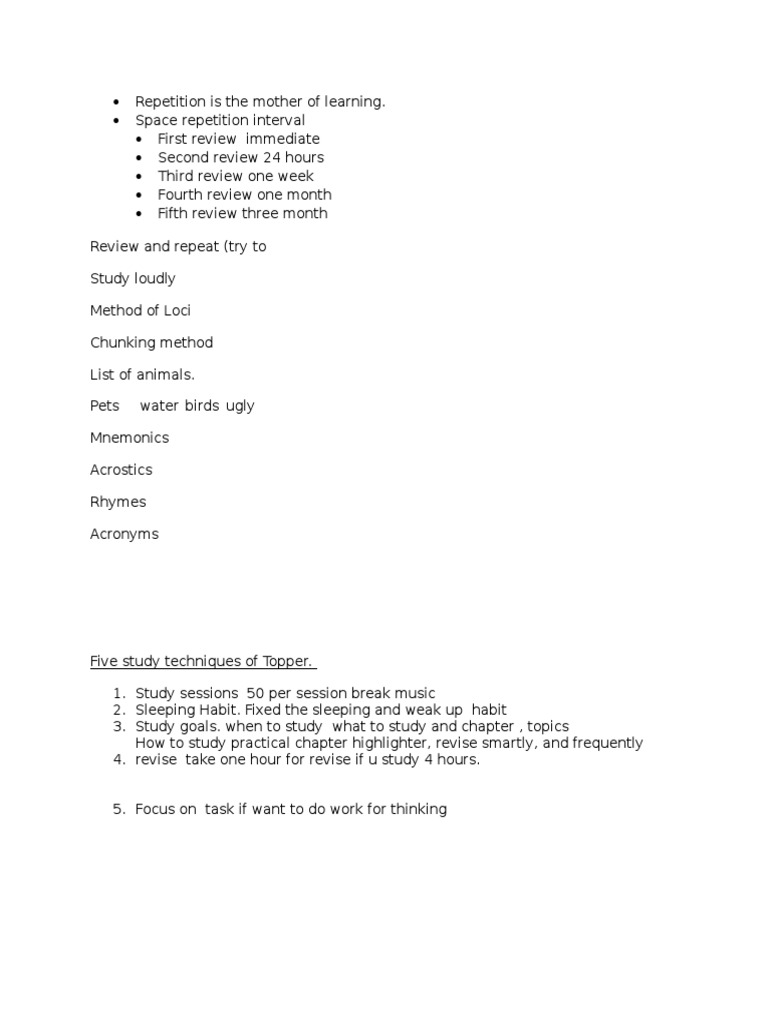 Repetition Is The Mother of Learning | PDF