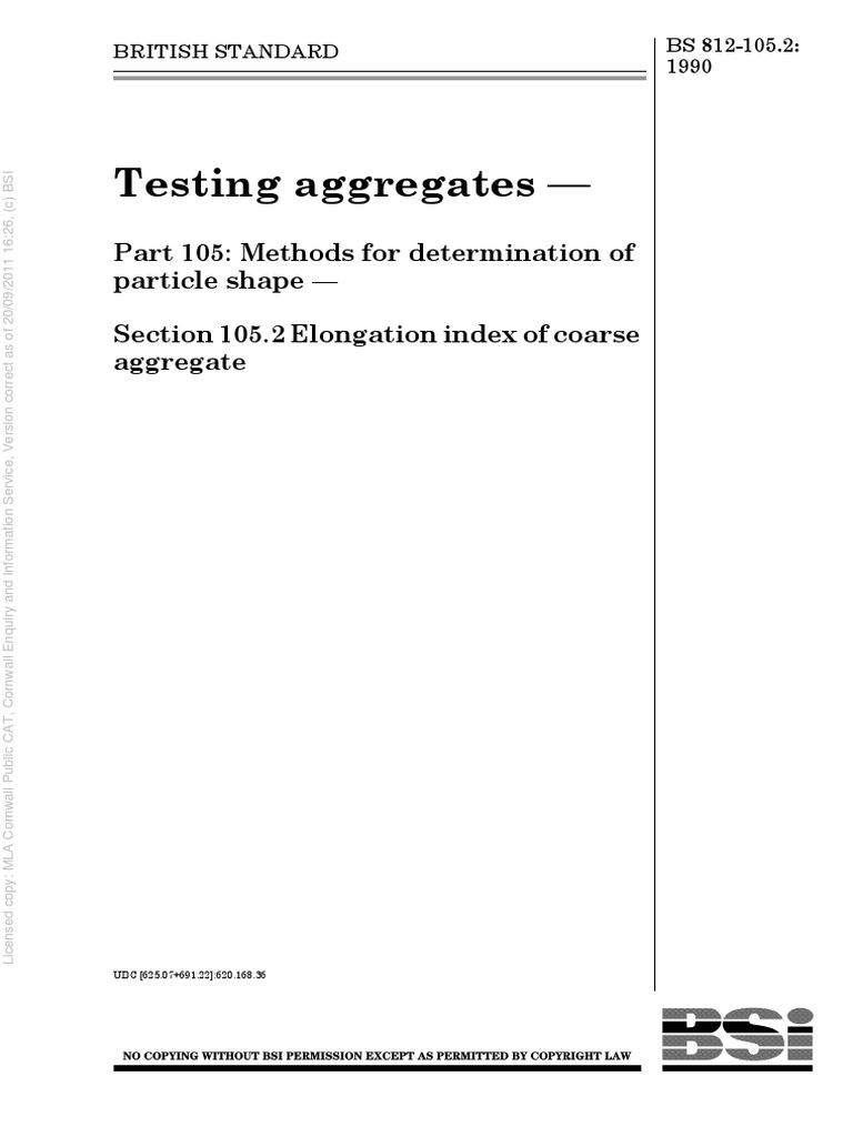 BS 812-105.2 1990 - Methods For Determination of Particle Shapes | PDF ...