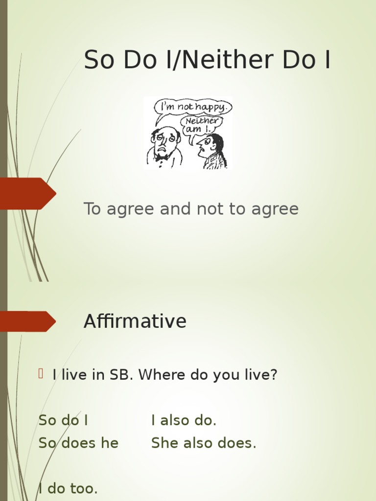 So Do i Neither Do i Ppt